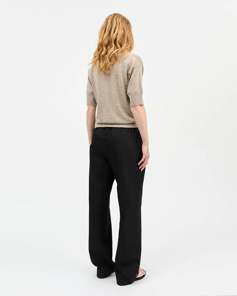 SKALL Addie Black Straight Comfortable Trousers with Elastic Waist ...