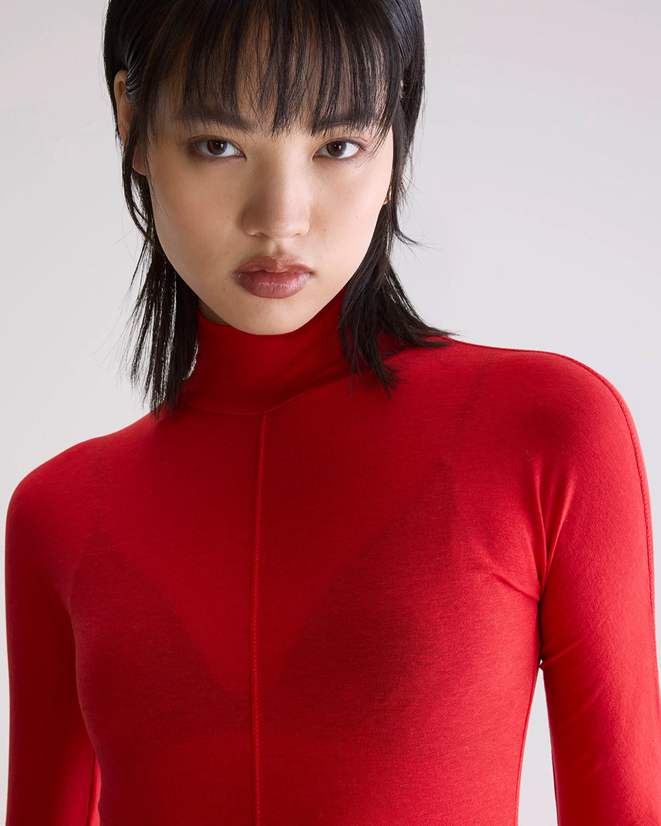 Bellerose Flawy Sanguine Thin Red Cotton Turtleneck – Kyosk.pl