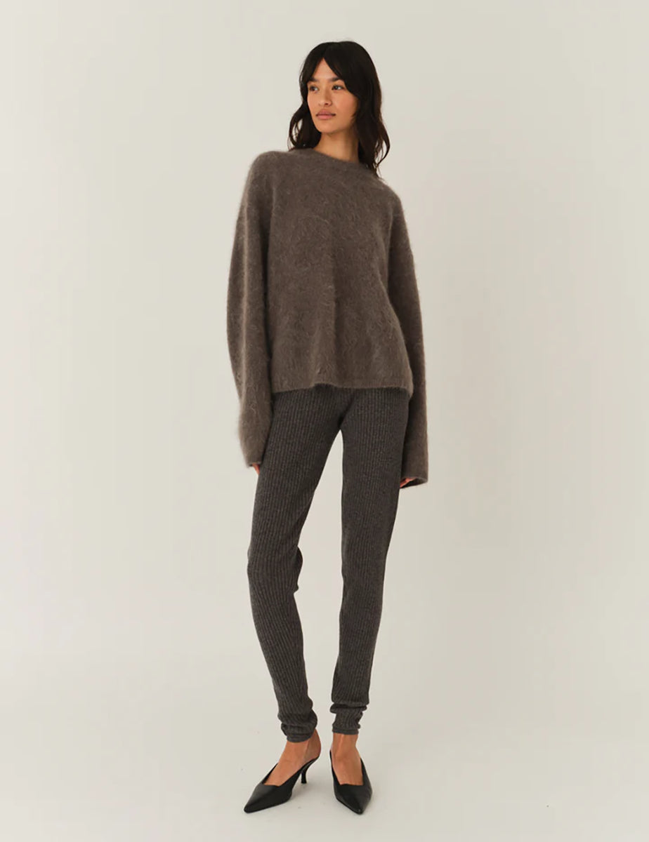 Bardzo Miękki Oversizowy Sweter Roma Grey Melange – Kyosk.pl